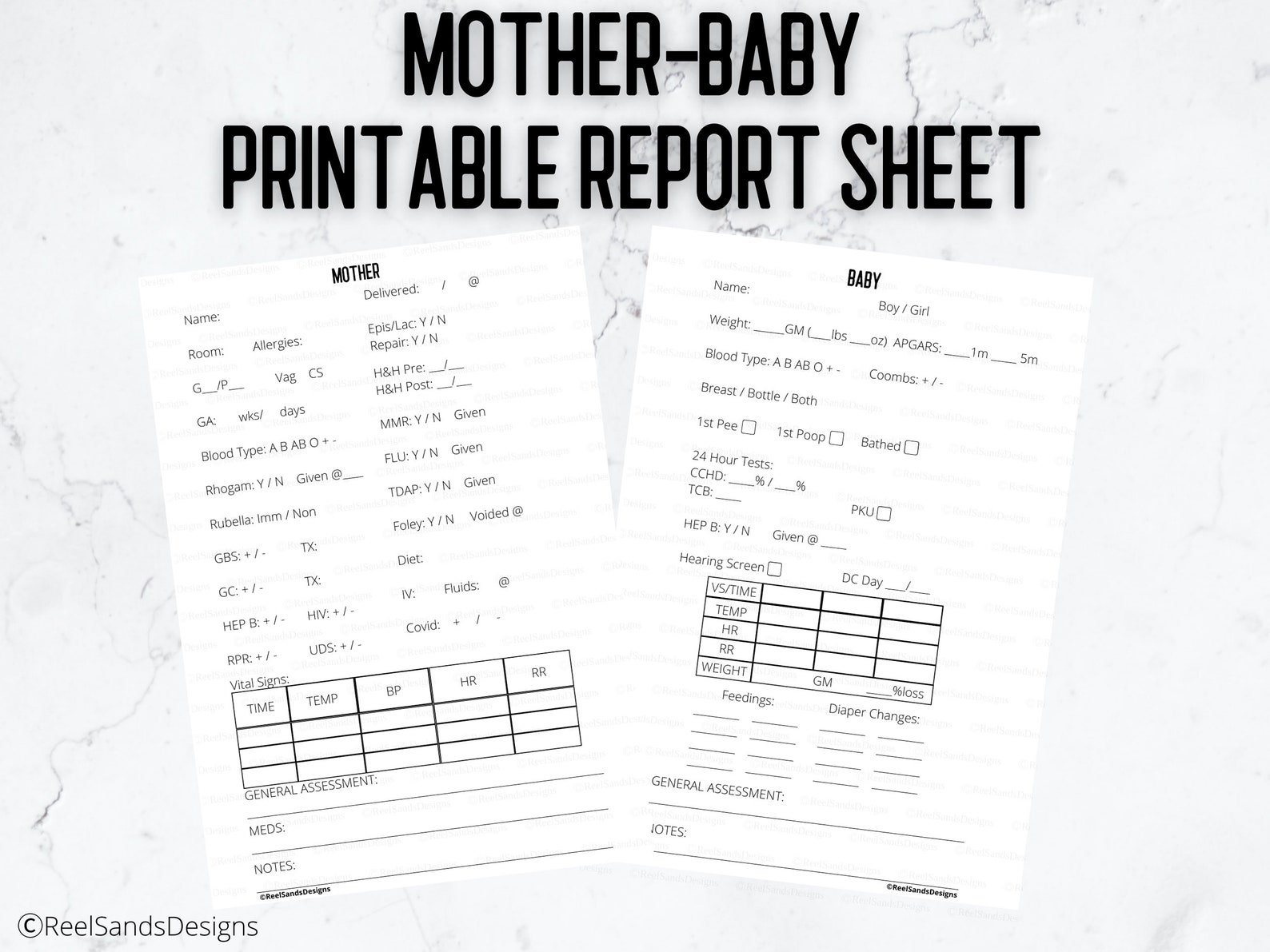 Mother Baby Printable Nurse Report Sheet Postpartum Nurse - Etsy