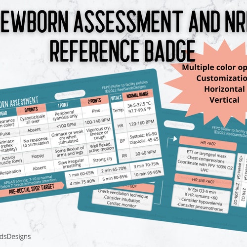 Newborn Assessment NRP Quick Reference Badge Buddy Card - Etsy