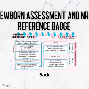Newborn Assessment NRP Quick Reference Badge Buddy Card - Nursing - Id ...