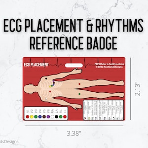 Electrocardiogram Quick Reference Badge Buddy Card - ECG - EKG Nursing ...
