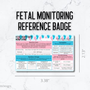 Fetal Monitoring EFM Quick Reference Badge Buddy Card - Decels ...