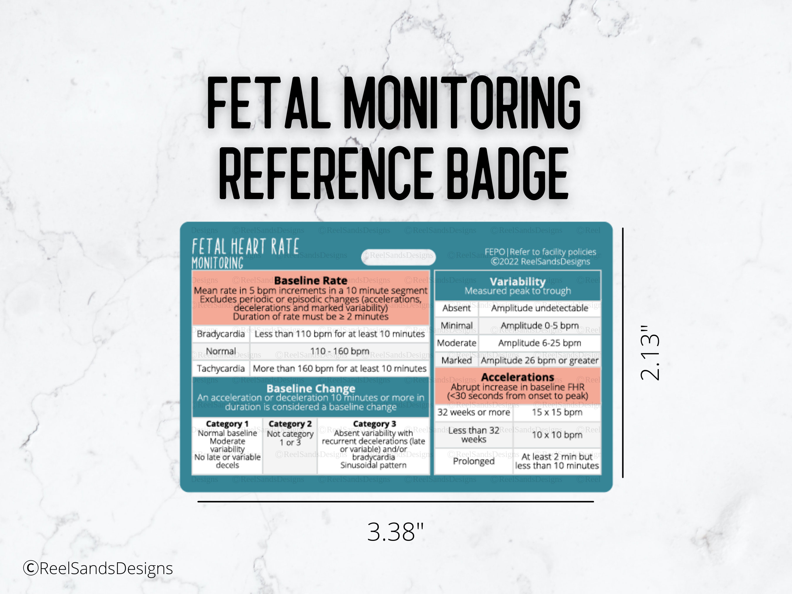 Fetal Monitoring EFM Quick Reference Badge Buddy Card Decels - Etsy