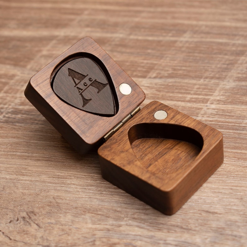 Personalized Wooden Guitar Picks With Case Custom Guitar Pick - Etsy