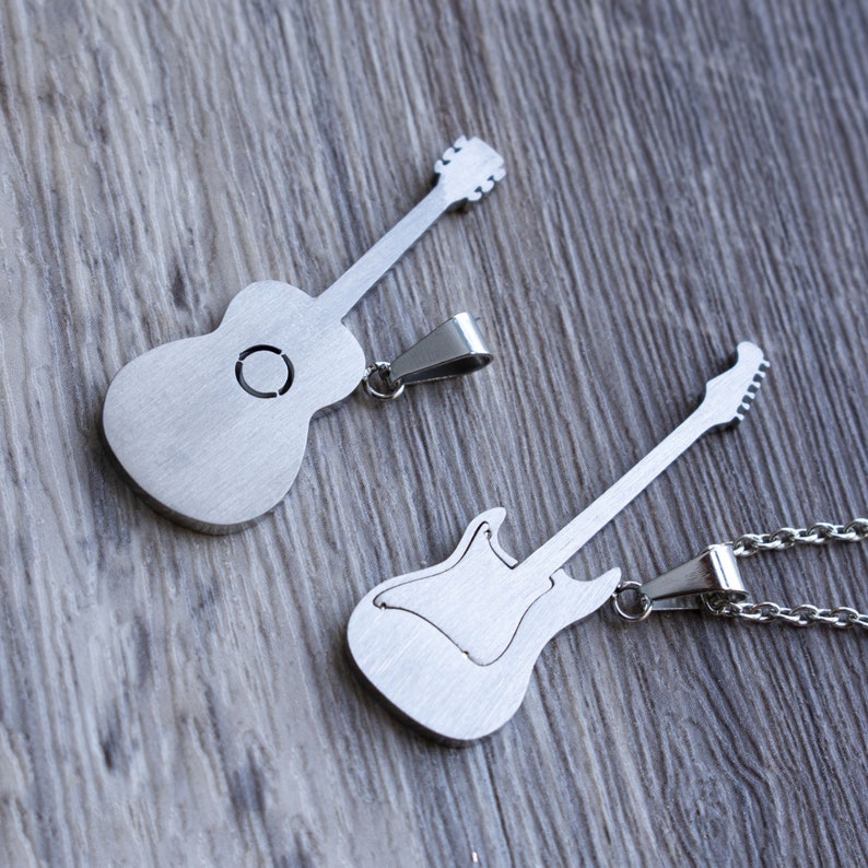 Personalized Electric Guitar Charm Necklace Custom Music - Etsy