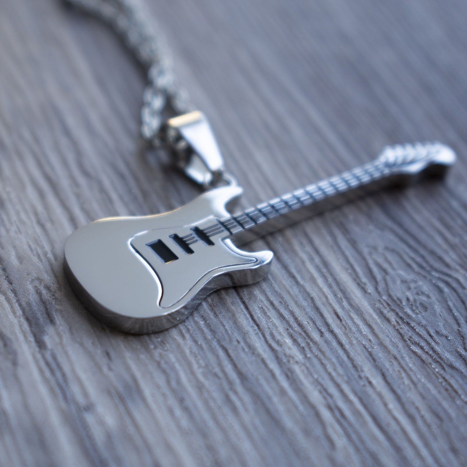Personalized Electric Guitar Charm Necklace Custom Music - Etsy