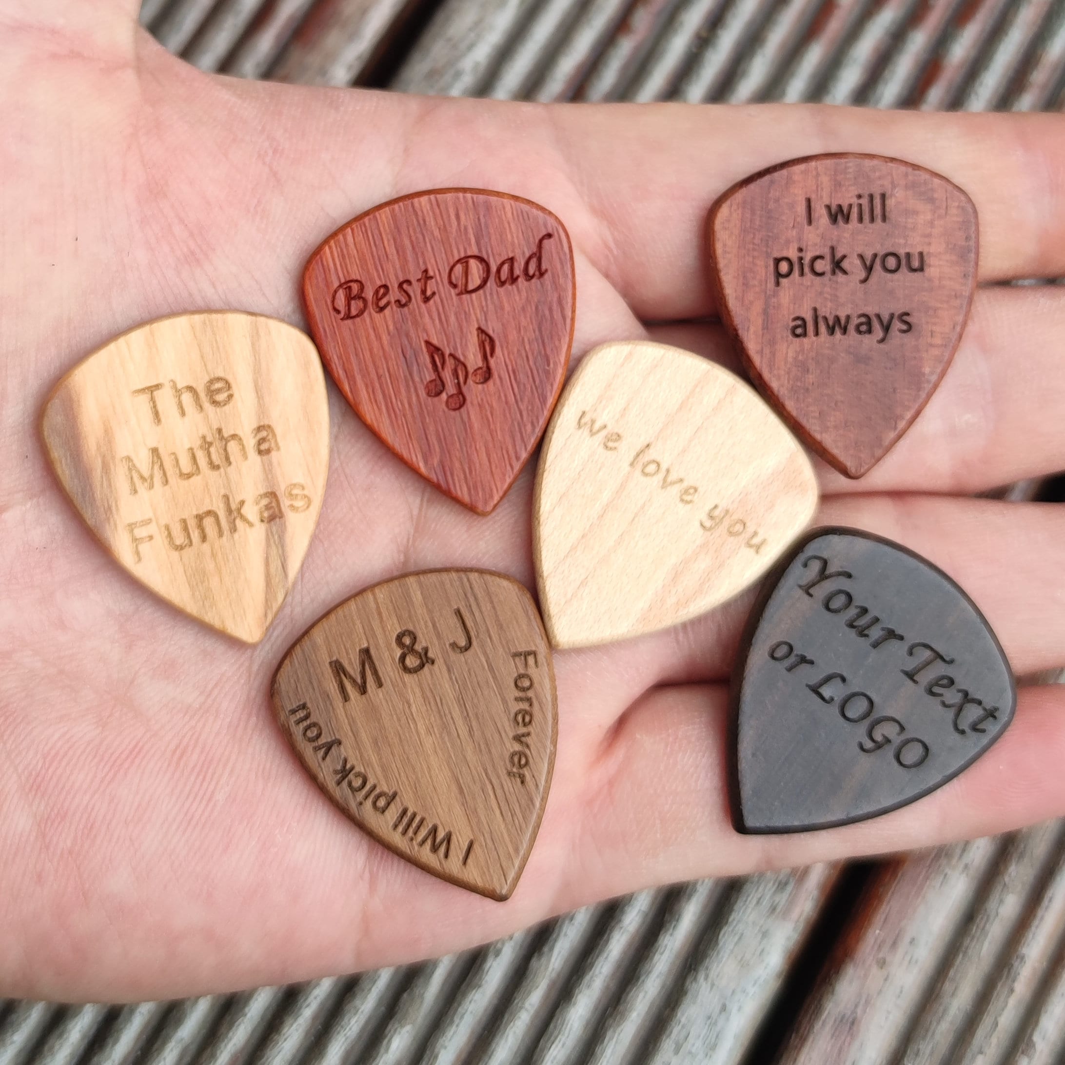 Personalize Wooden Guitar Picks Custom Guitar Pick Engraved | Etsy