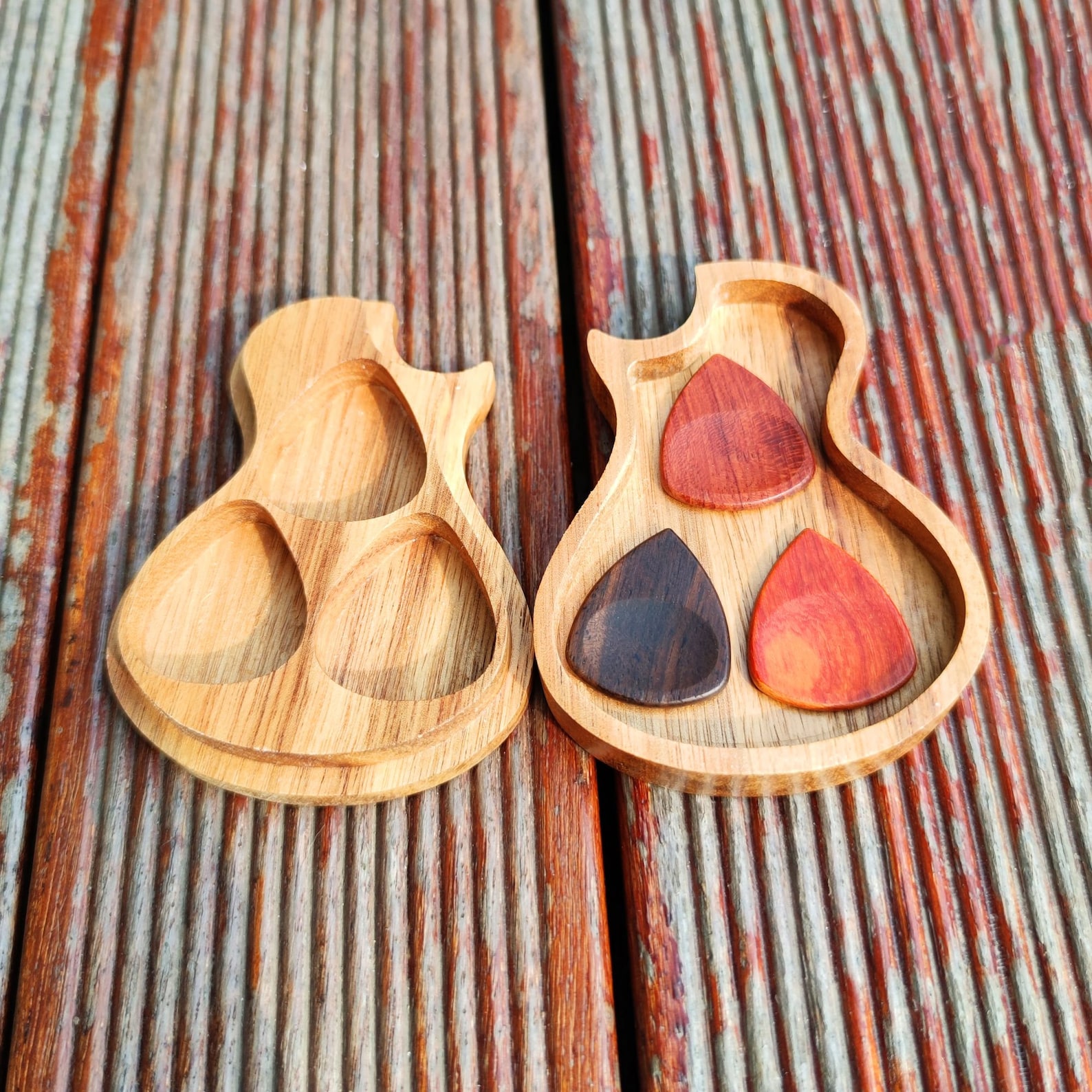 Personalized Wood Guitar Picks Box Custom Wooden Guitar Pick | Etsy