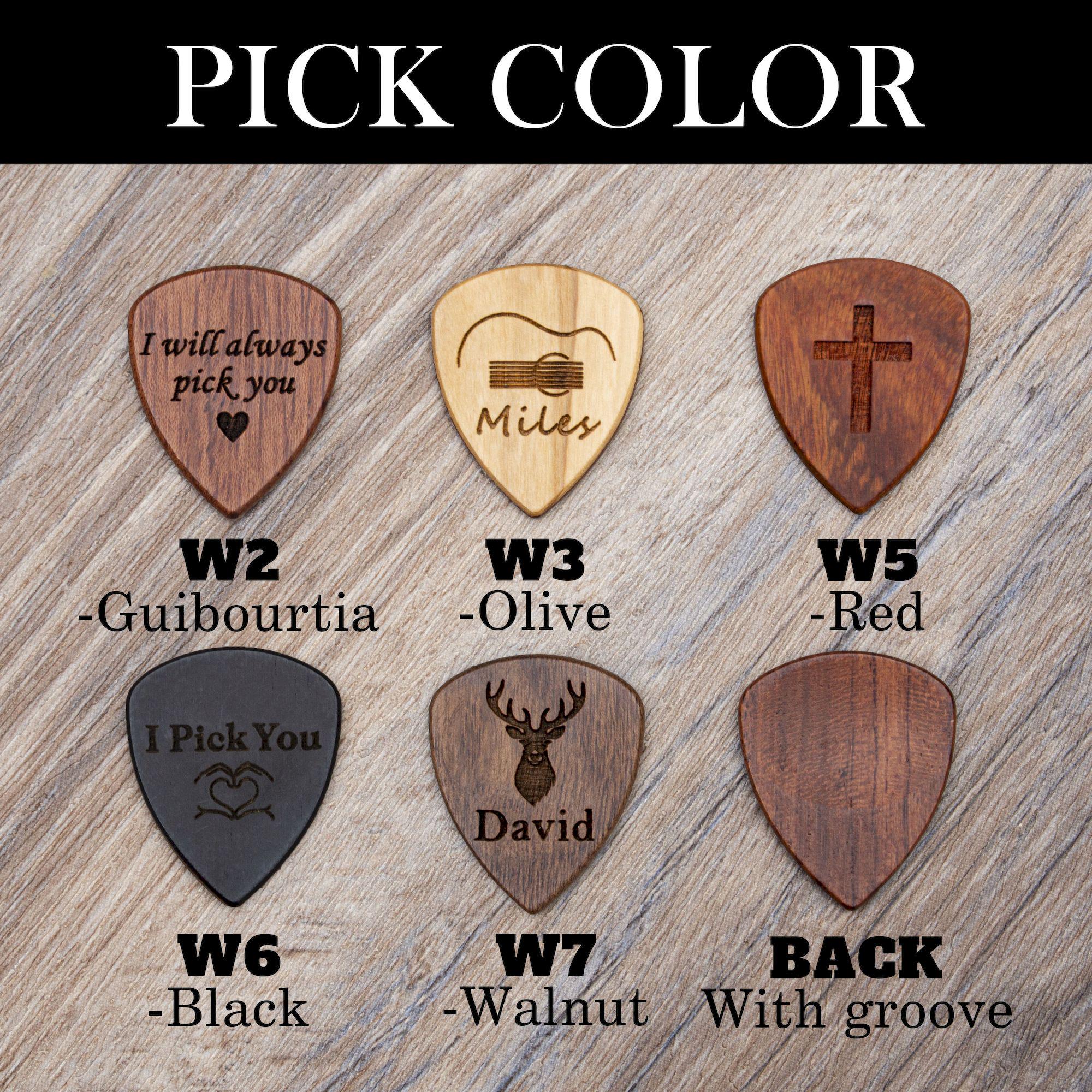Personalized Wood Guitar Shape Picks Box,custom Guitar Pick Case ...