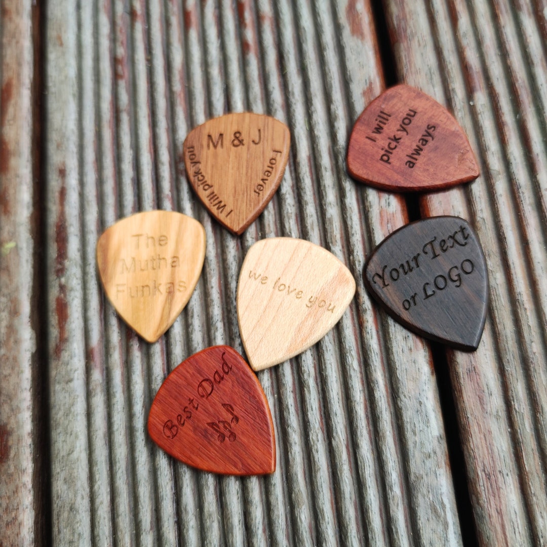Personalize Wooden Guitar Picks, Custom Guitar Pick, Engraved Wood ...