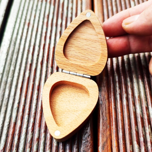 Personalized Wood Guitar Pick Box Custom Wooden Plectrum - Etsy
