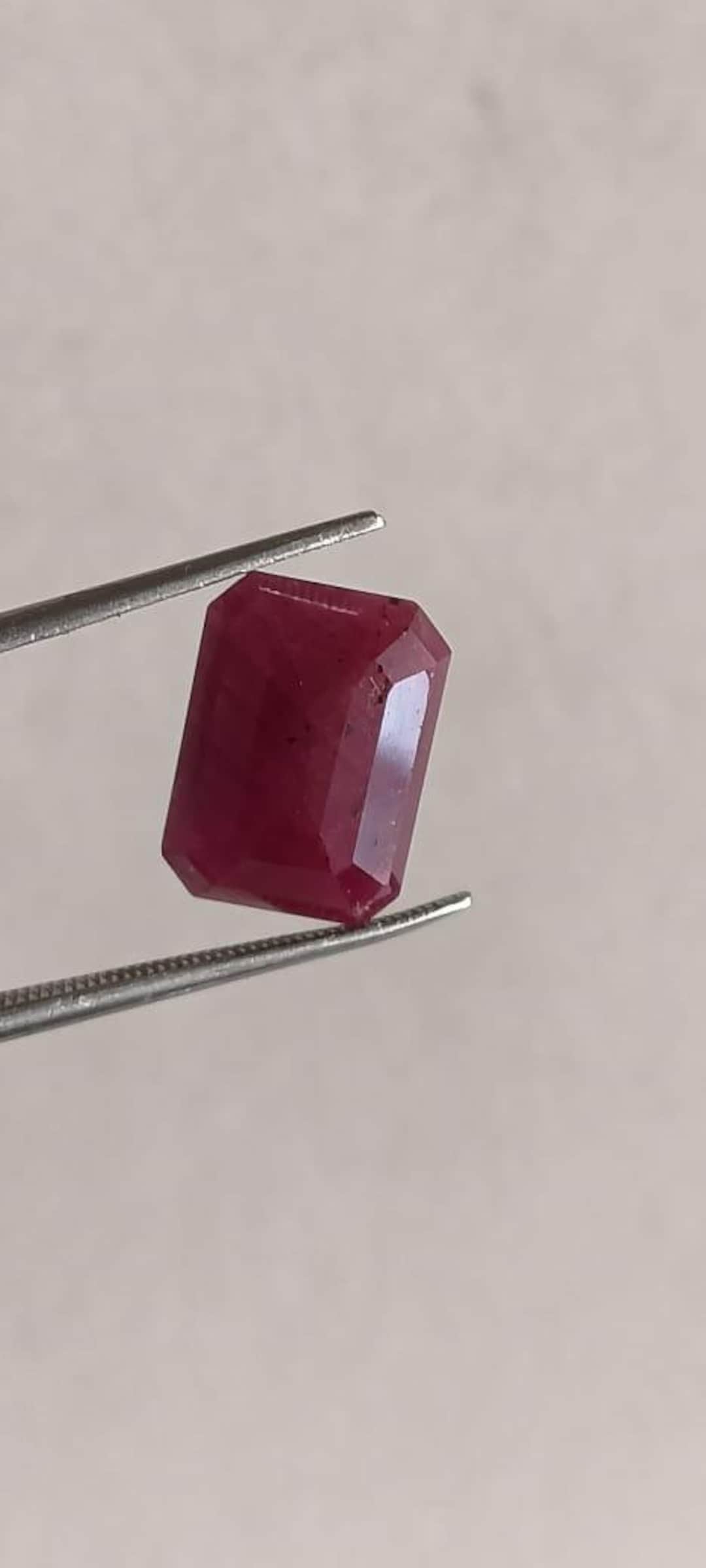Natural African Red Ruby/ Octagon Shape /6.76 Carats/ Original Ruby ...