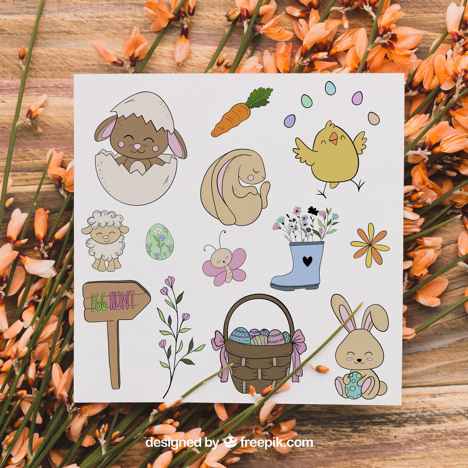 100 Easter Clipart Spring Clipart Bunny Clipart Easter PNG Commercial ...