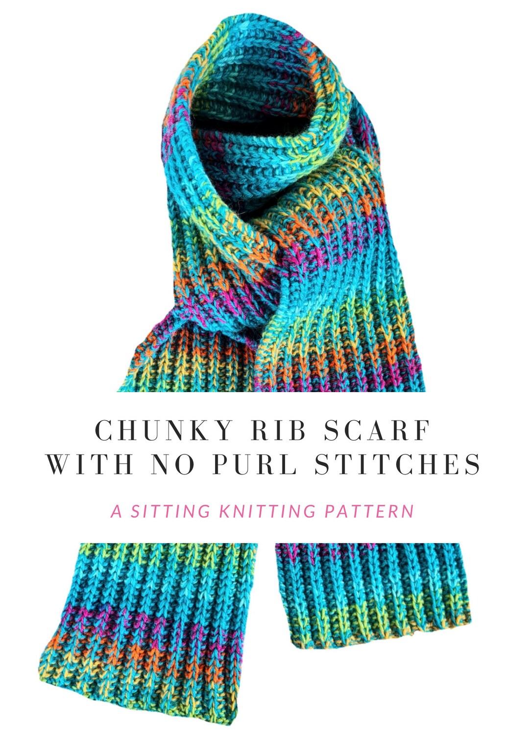 Chunky Rib Scarf With No Purl Stitches - West Yorkshire Spinners Colour ...