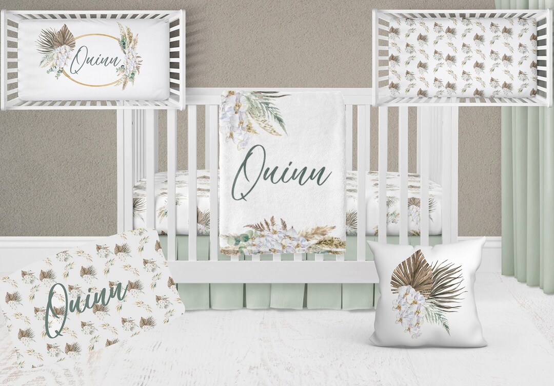 Floral Boho Crib Bedding Set, Boho Crib Bedding Set, Baby Boho Nursery ...