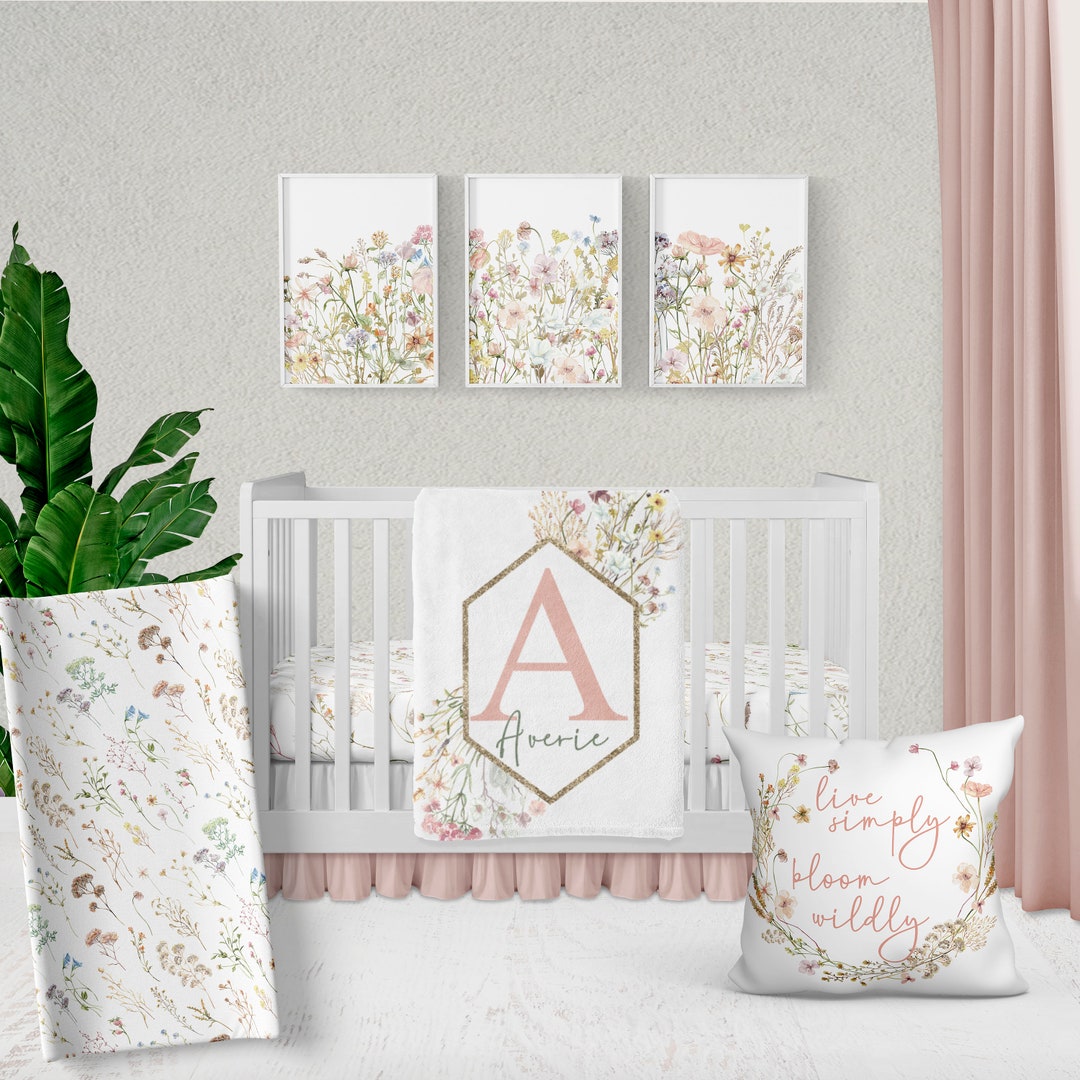 Wildflower Crib Bedding Set Girl, Baby Girl Crib Bedding Set ...