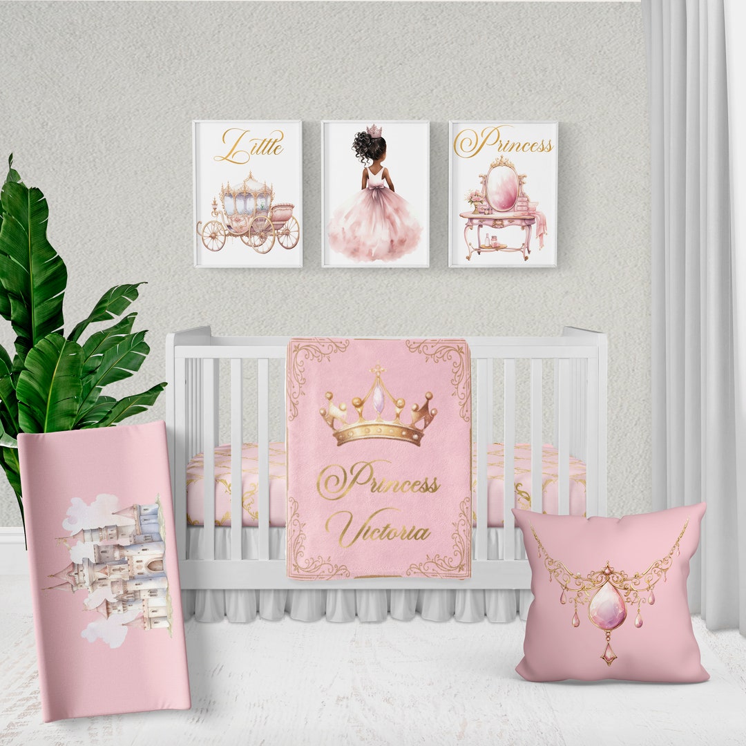 Princess Crib Bedding Set, Baby Girl Crib Bedding Set, Princess Nursery ...