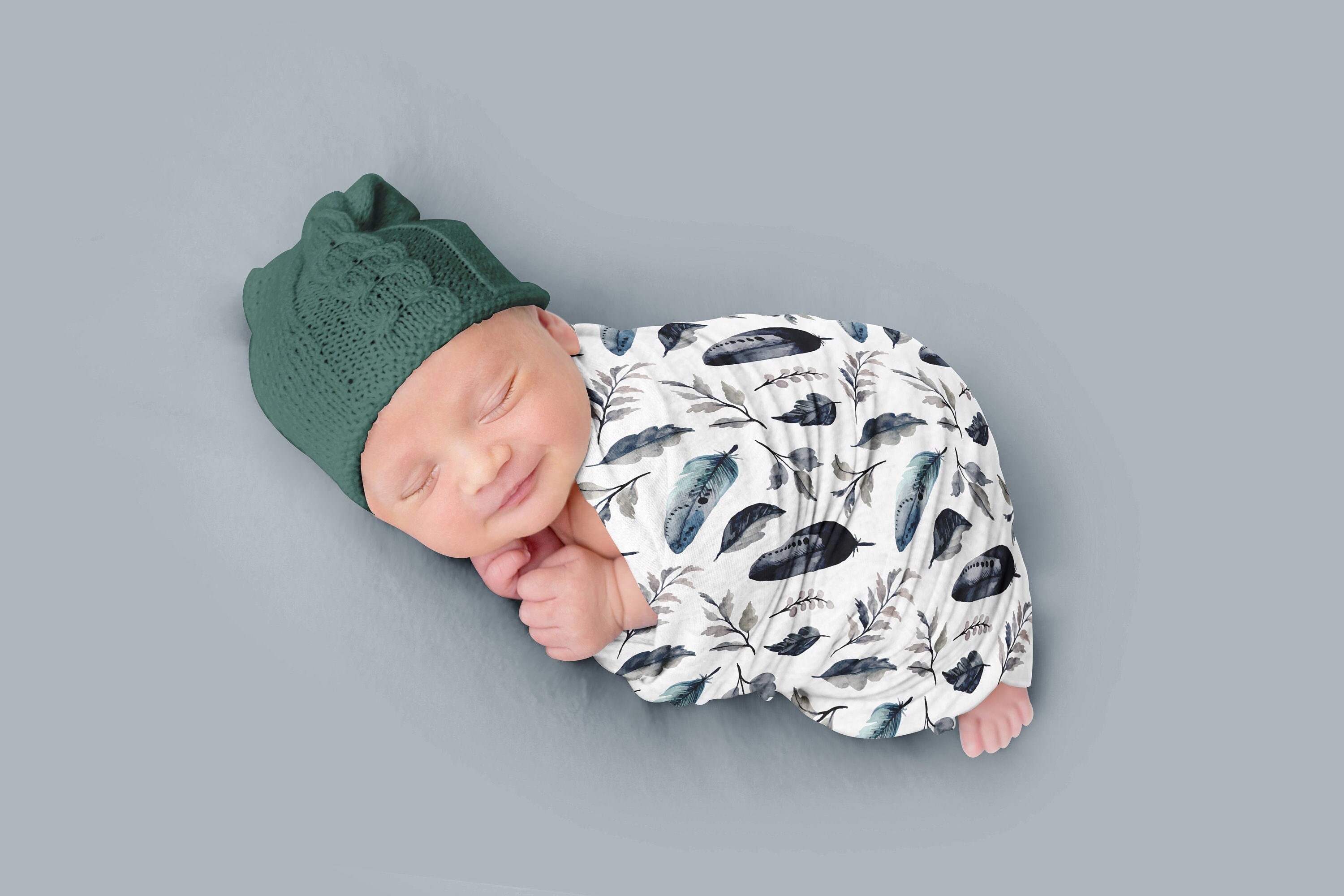 Feather Baby Blanket Soft Swaddle Blanket Boy Boho Baby | Etsy