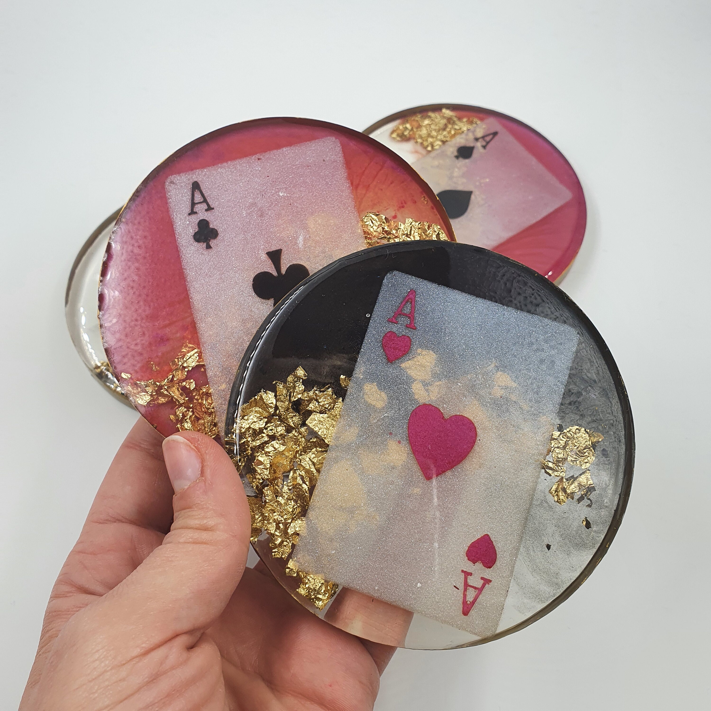 Unique Resin Coasters Playing Cards Coasters Coasters Set of - Etsy Denmark