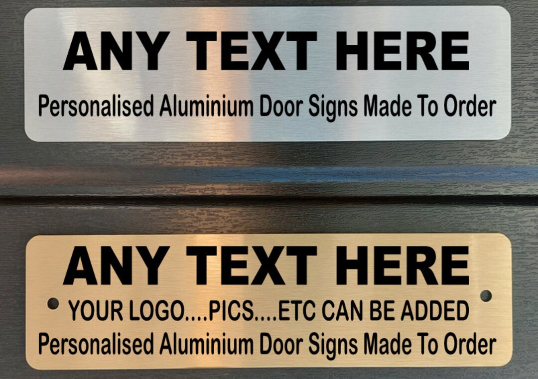Fully Personalised - Aluminium Metal Door Signs - Etsy