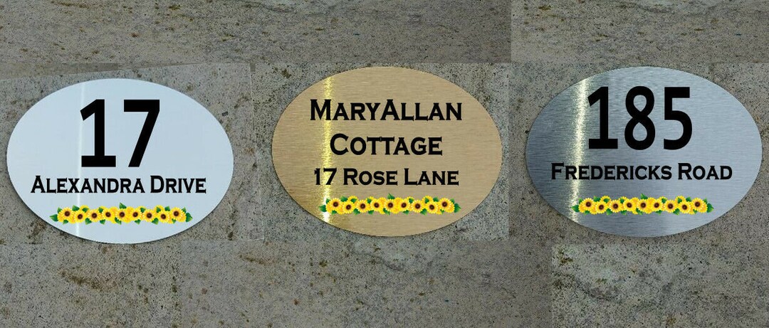 Personalised Metal Door Plaque House Number/ Address Theme 2 Available ...