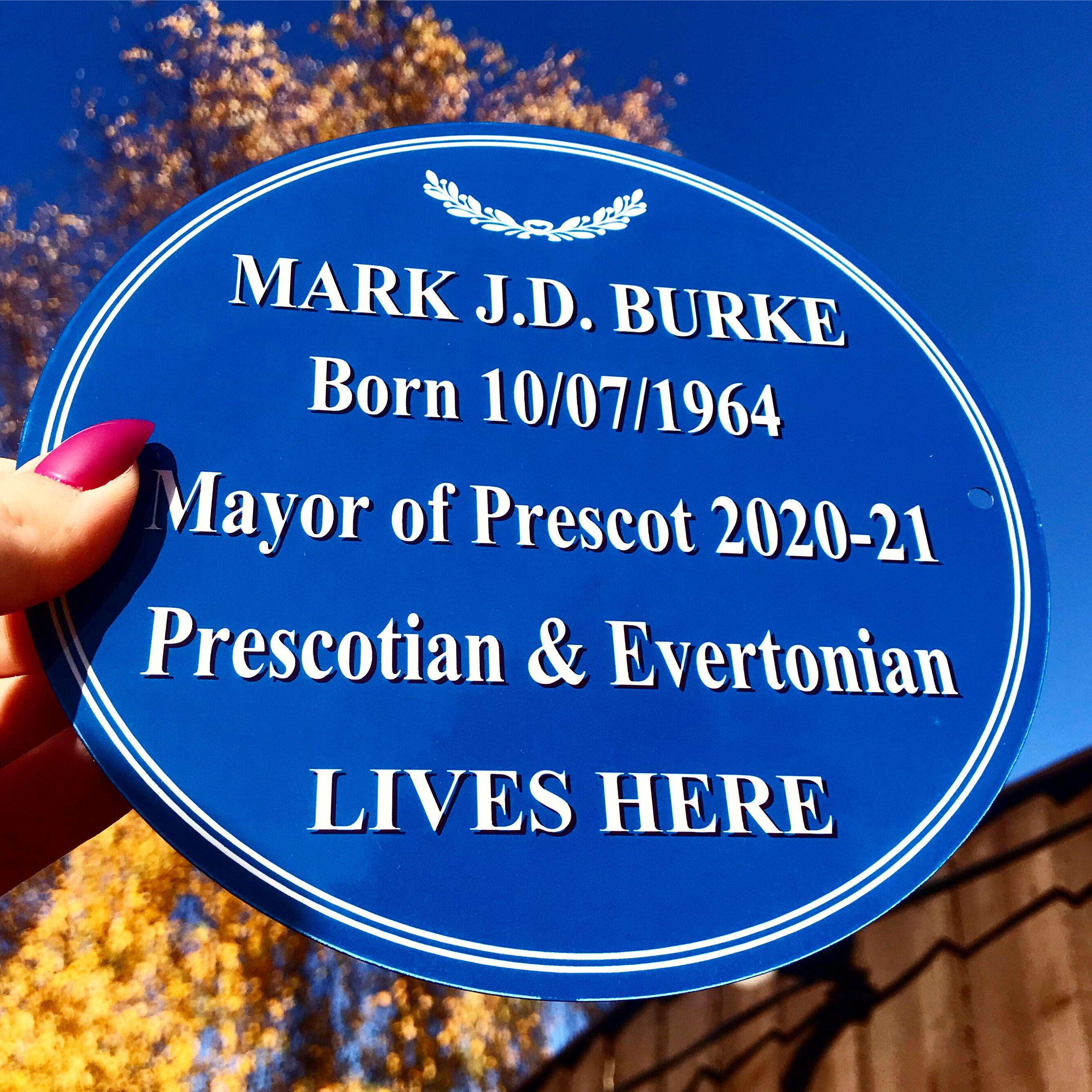 Personalised Heritage Blue Plaque! Add Any Name and Any Text! Makes A ...