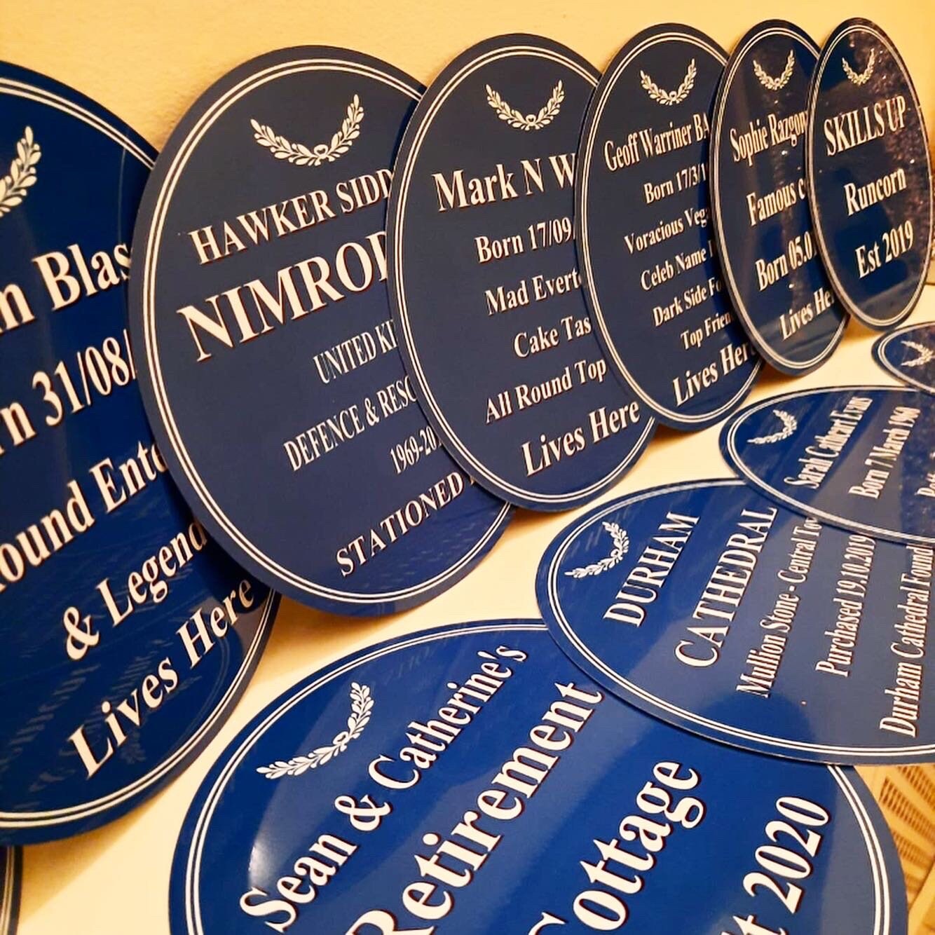 Personalised Heritage Blue Plaque Add Any Name and Any Text - Etsy UK