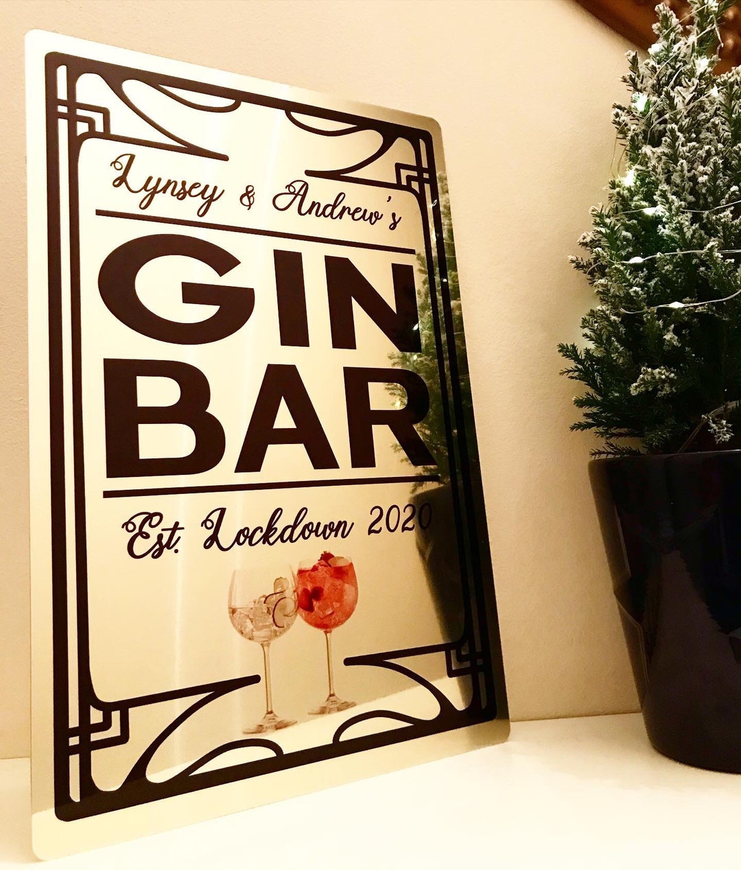 Personalised Large Metal Gin Bar Sign! Add Any Name/text! Available in ...