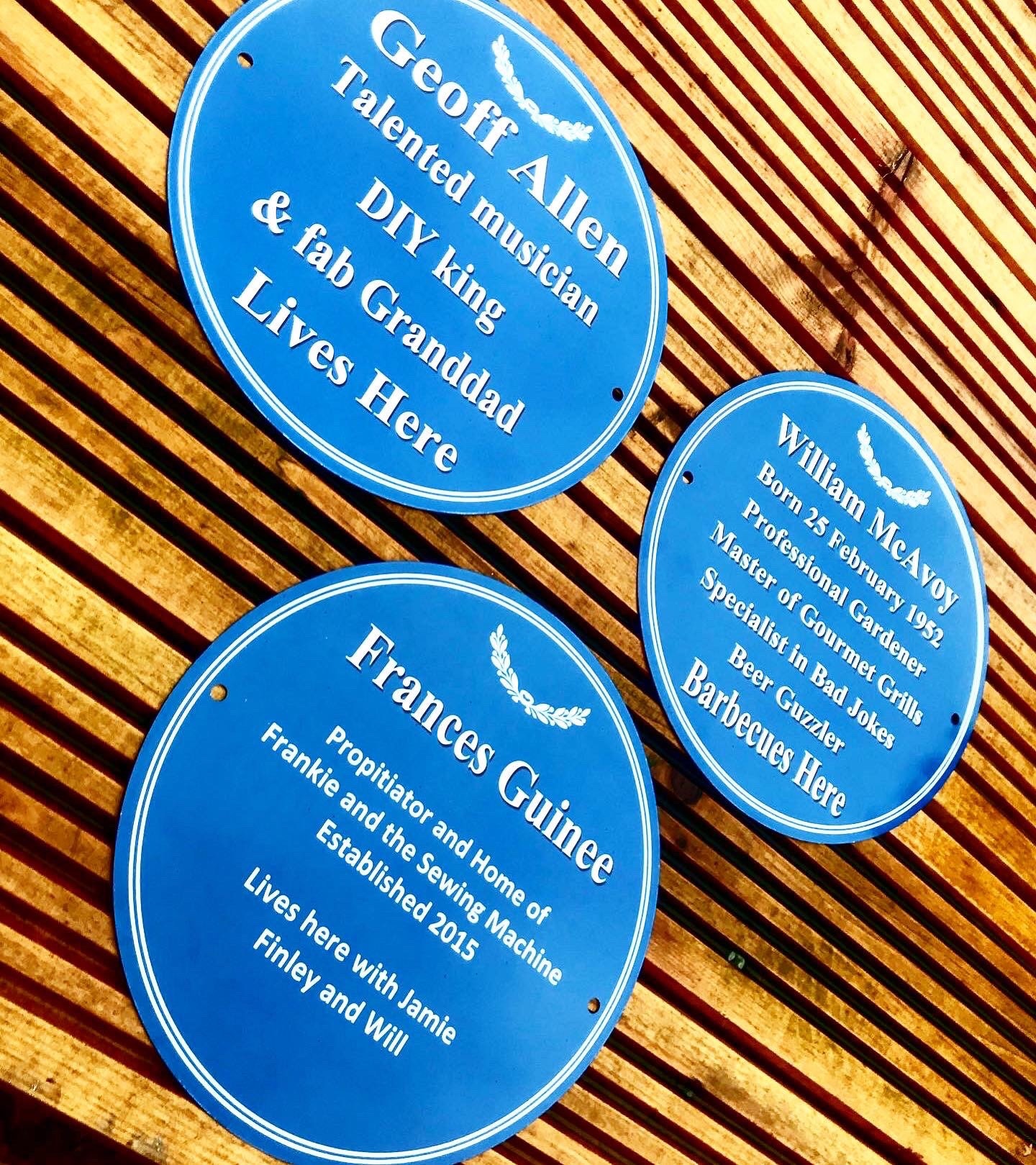 Personalised Heritage Blue Plaque Add Any Name and Any Text - Etsy UK