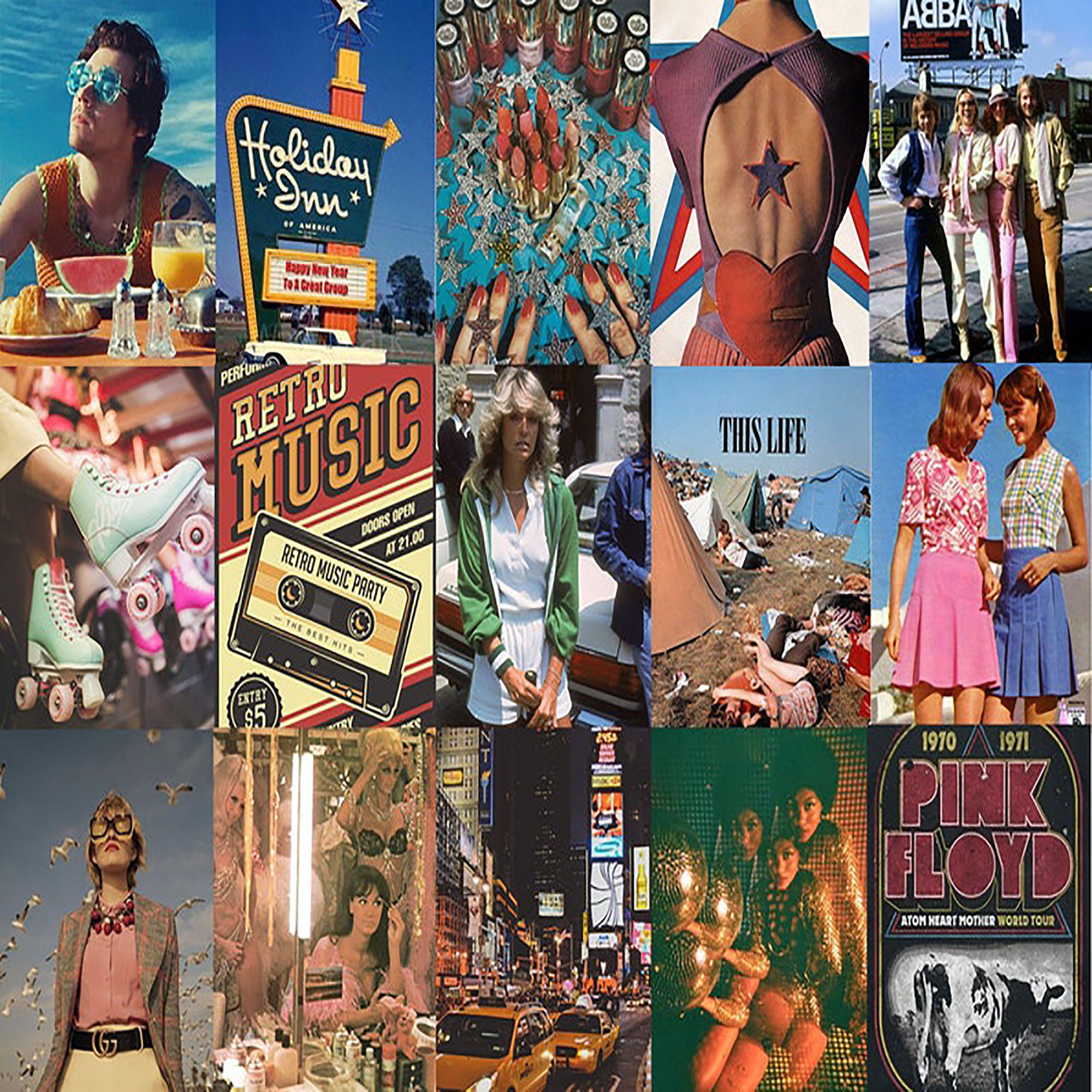 1970s Music Collage