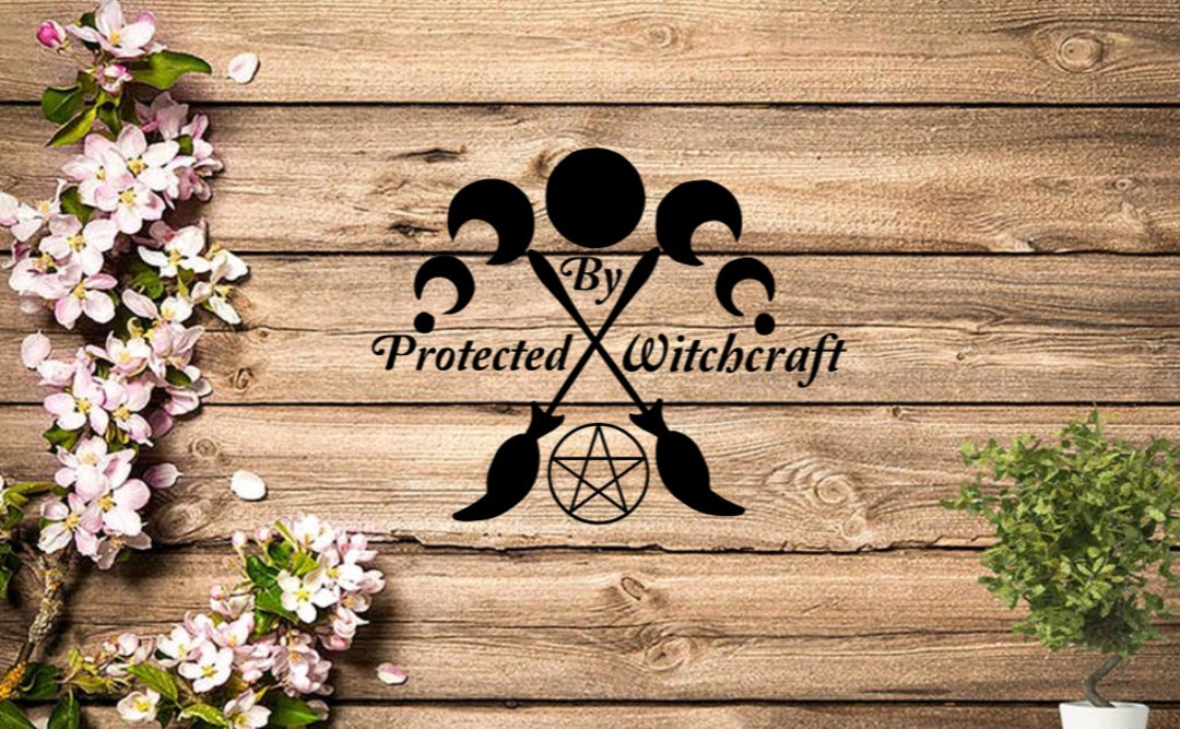 Protected by Witchcraft Car Decal, Pagan Decal, Pentacle Car Decal ...
