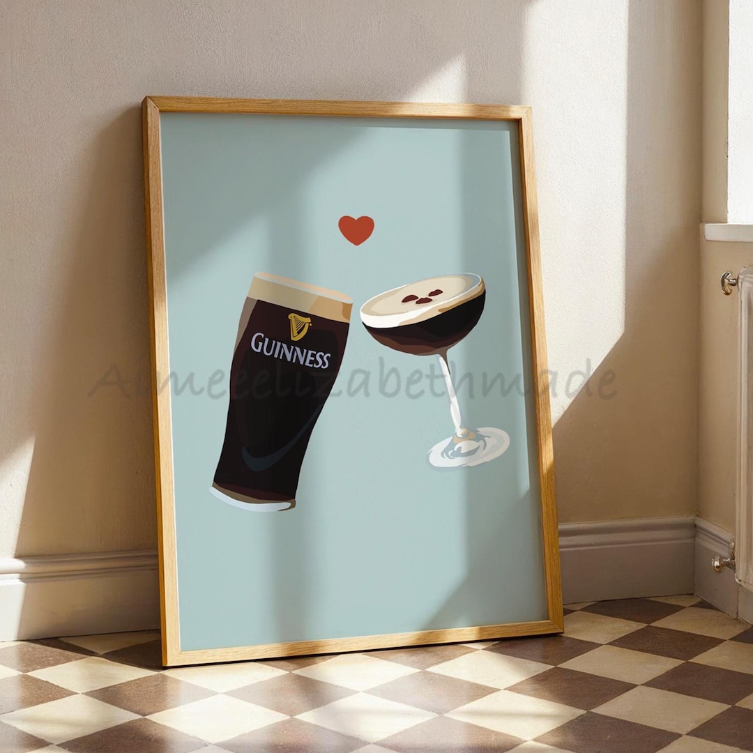 Guinness and Espresso Martini Print - Etsy UK