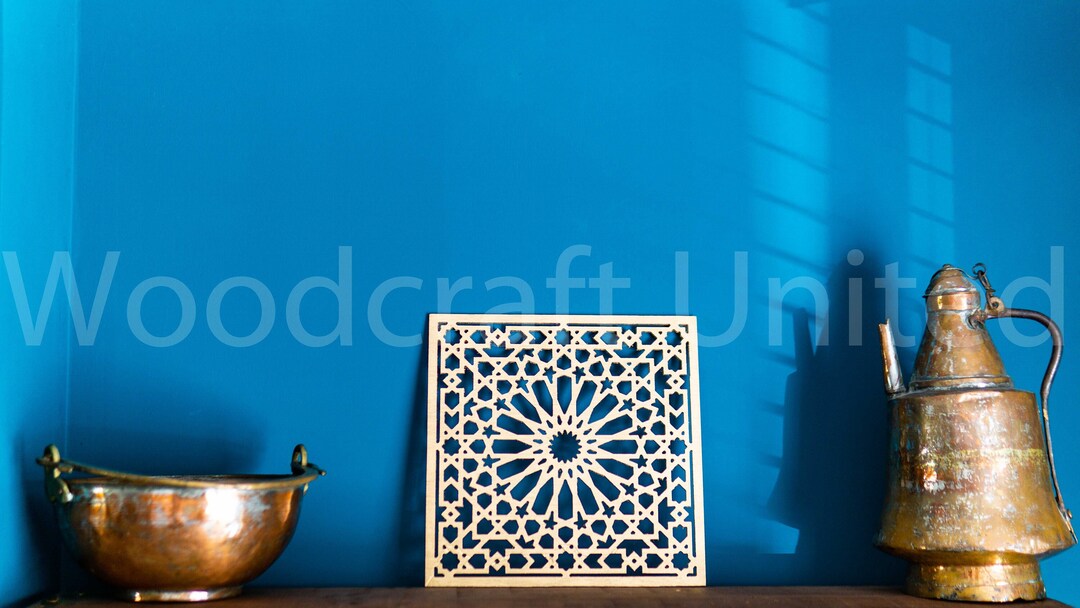 Moroccan Wood Panel, Geometric Wall Art, Islamic Latticework, Alhambra ...