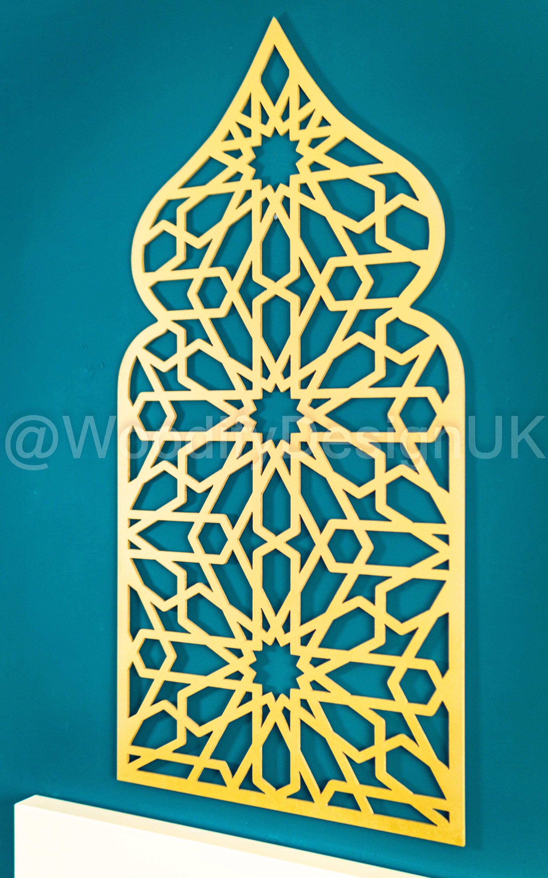 Geometric Wall Art, Moroccan Arch Wall Art, Alhambra Wood Panel, Arabic ...