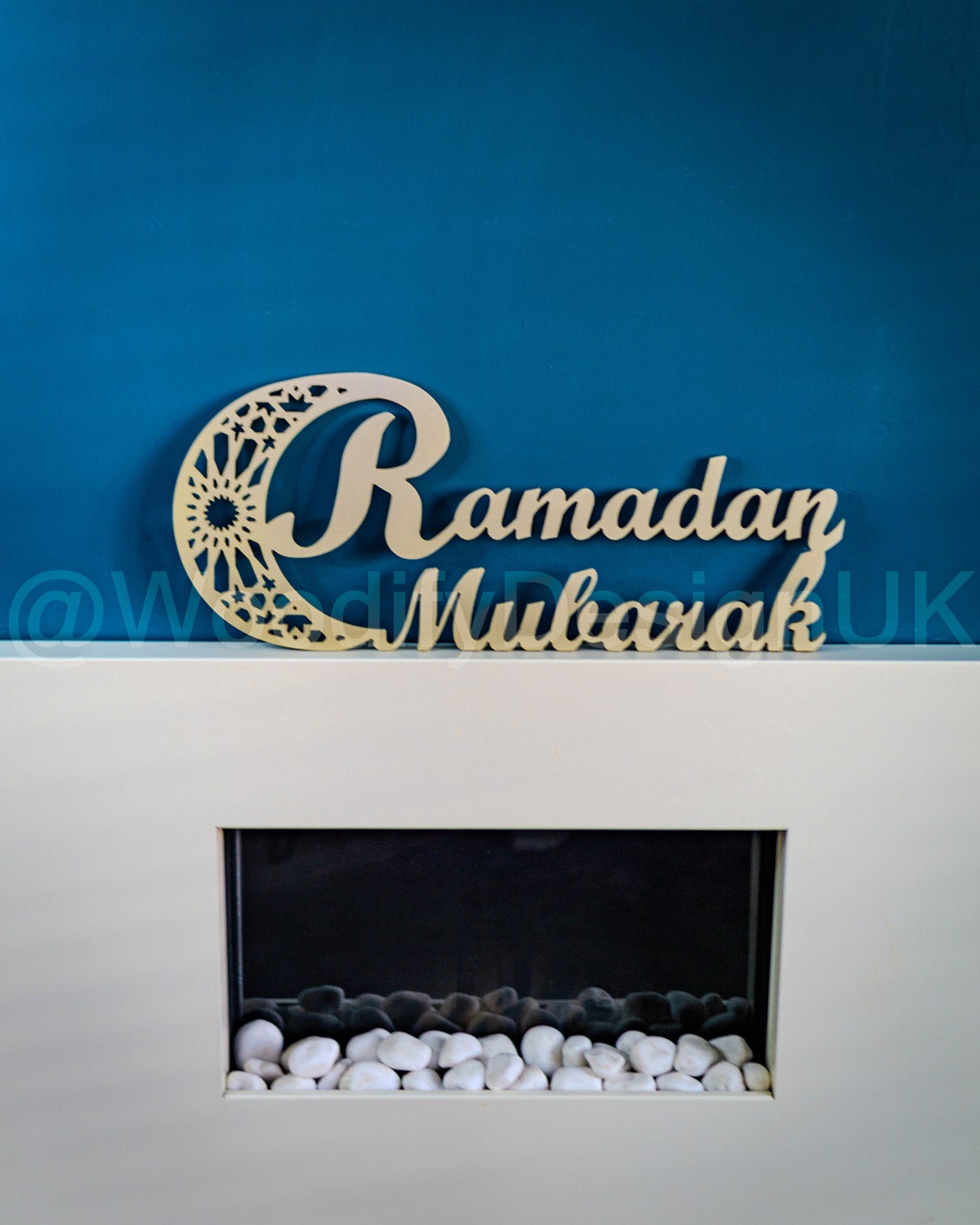 Ramadan Mubarak Wooden Sign: Islamic Wall Decor, Crescent Moon Design ...
