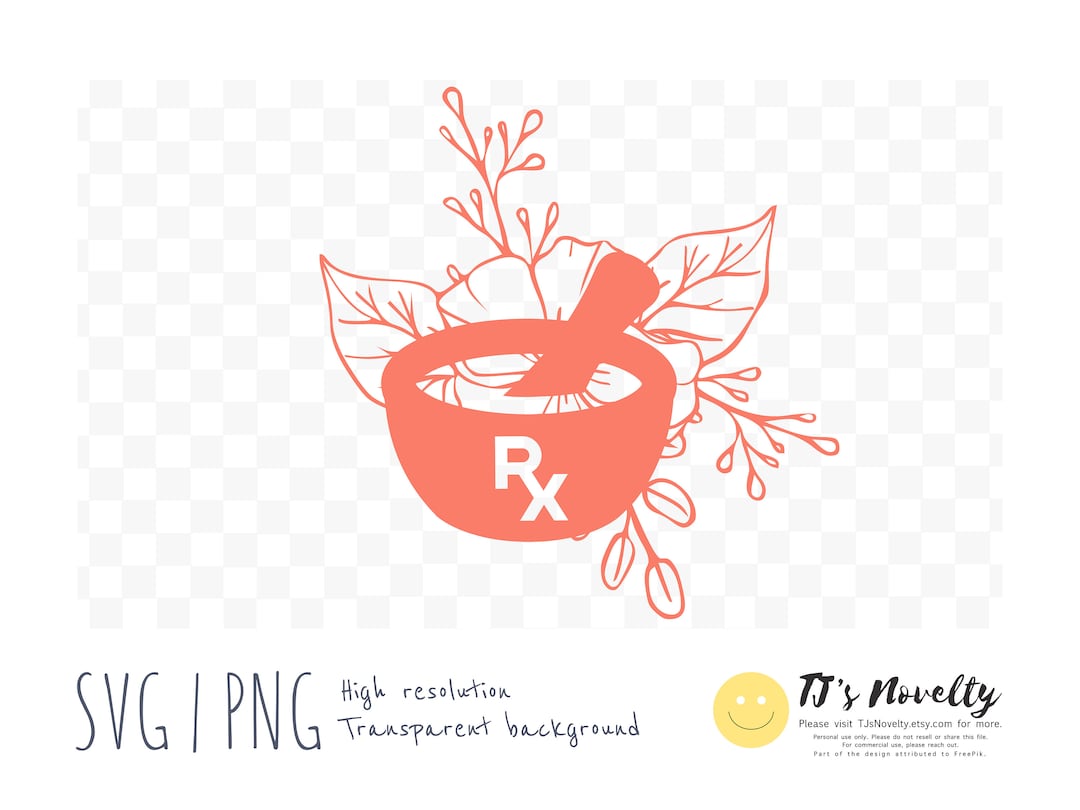 Pharmacy Floral RX | Svg | Pharmacy SVG| Pharmacist Svg| Mortar Pestle ...