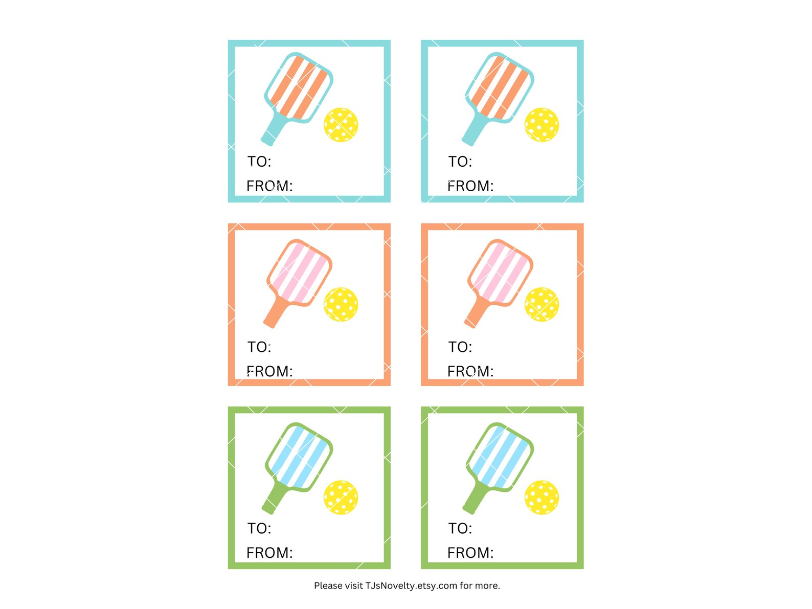 Pickleball Editable Gift Tags Pickleball Match Tournament Birthday ...