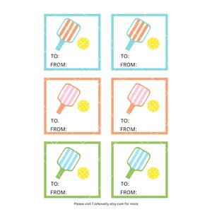 Pickleball Editable Gift Tags Pickleball Match Tournament Birthday ...