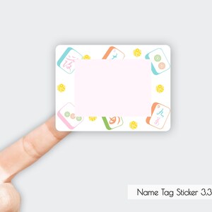 Mahjong Name Tag Stickers |3.3x2.477"| Blank| Mahjong Event| Mahjong ...