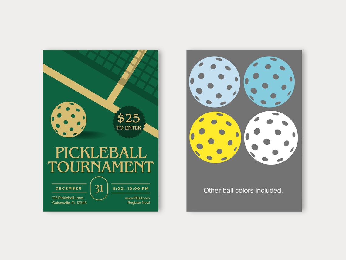 Pickleball Tournament Editable Flyer Office Business Pickleball Match ...