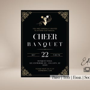 Elegant Cheer Banquet Editable Invite 5x7| Cheer Banquet| Formal Sport ...
