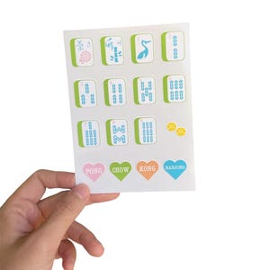 Mahjong Kiss Cut Vinyl Sticker Sheets| Set of 4 Sheets| Cute Mahjong ...
