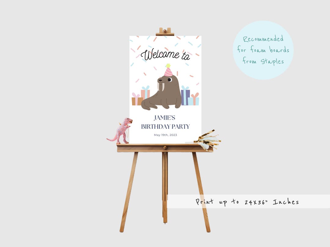 Walrus Welcome Sign Editable Template 24x36"| Classroom Parties ...