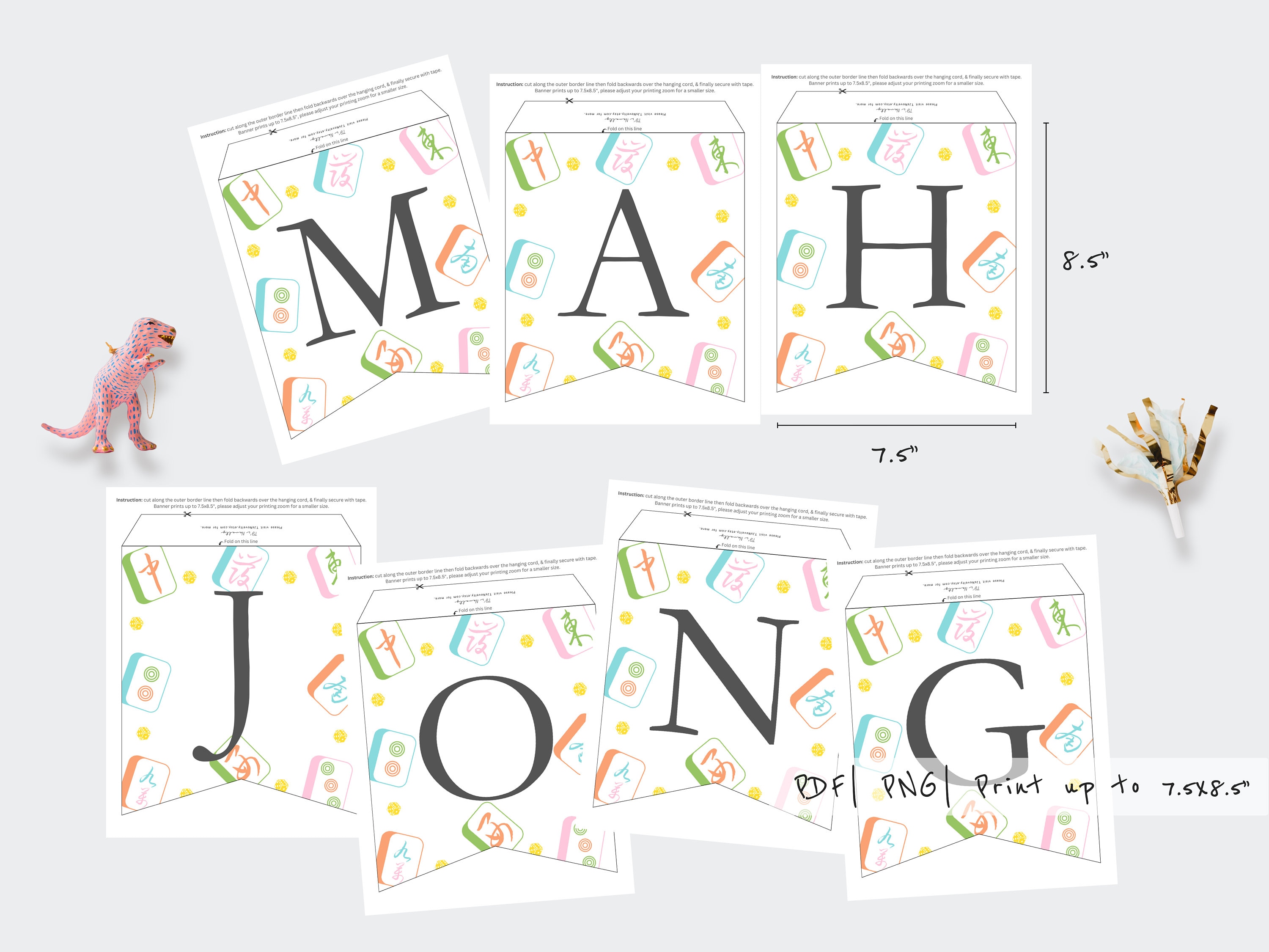 Printable Mahjong Banner| Mahjong Lover| Birthday| Party| Game Night ...