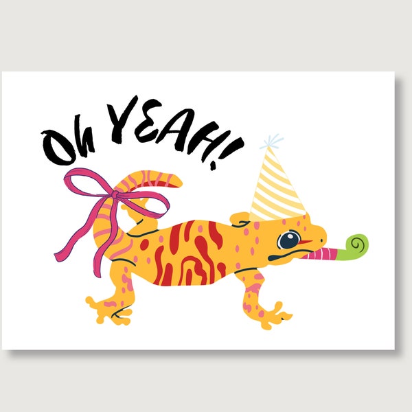 Printable Lizard Birthday Card - Etsy