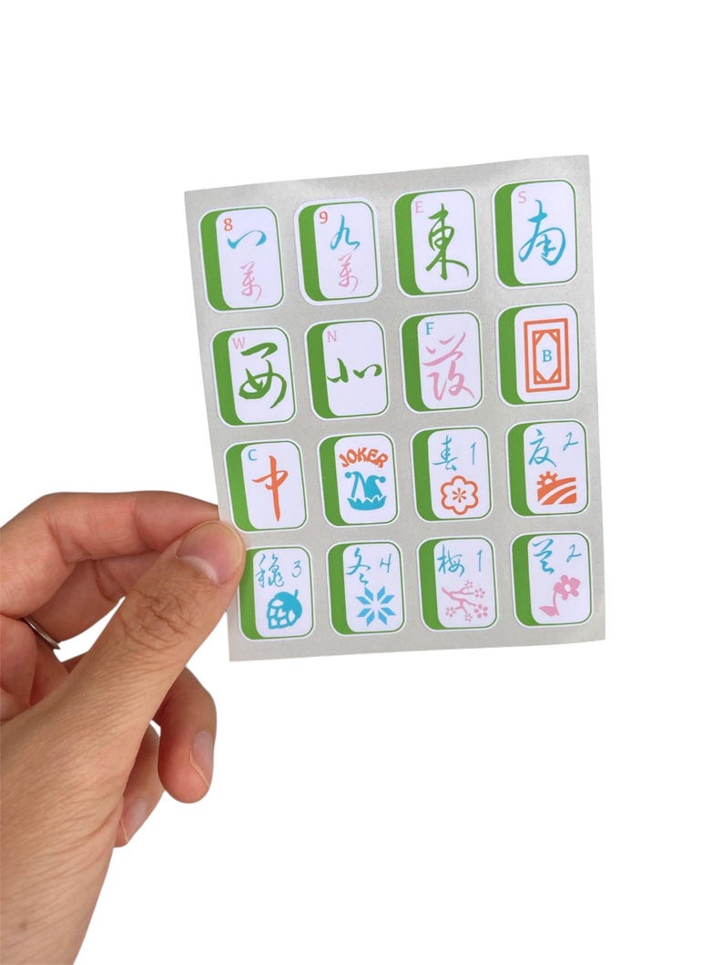 Mahjong Kiss Cut Vinyl Sticker Sheets| Set of 4 Sheets| Cute Mahjong ...