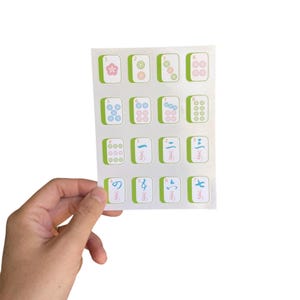 Mahjong Kiss Cut Vinyl Sticker Sheets Set of 4 Sheets Cute Mahjong ...