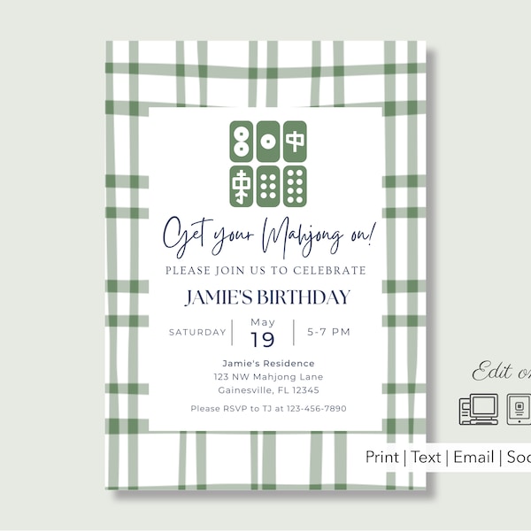 Invitations Mahjong - Etsy