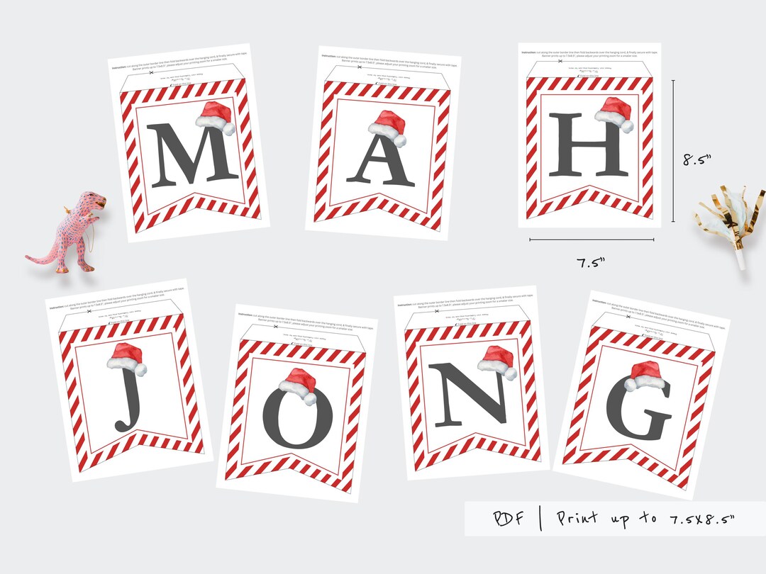 Printable Mahjong Banner| Mahjong Lover| Holiday | Party| Game Night ...