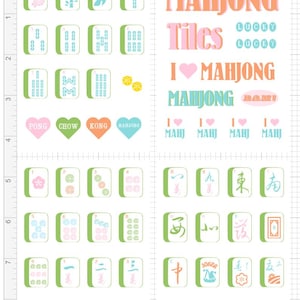 Mahjong Kiss Cut Vinyl Sticker Sheets| Set of 4 Sheets| Cute Mahjong ...