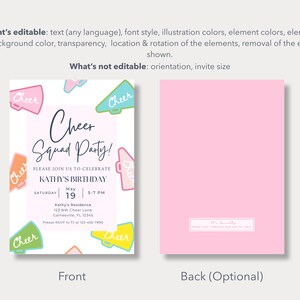 Colorful Cheerleading Editable Invite| Cheer Team Party| Cheer Summer ...